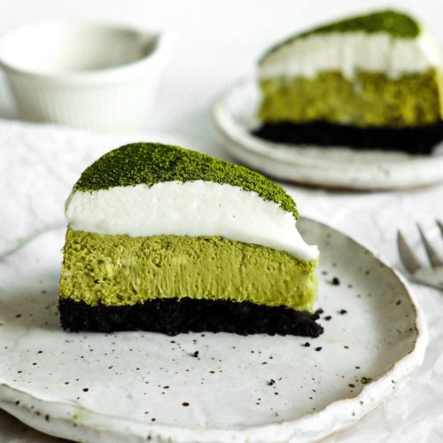 Matcha Cheesecake with Oreo Crust - One Happy Bite