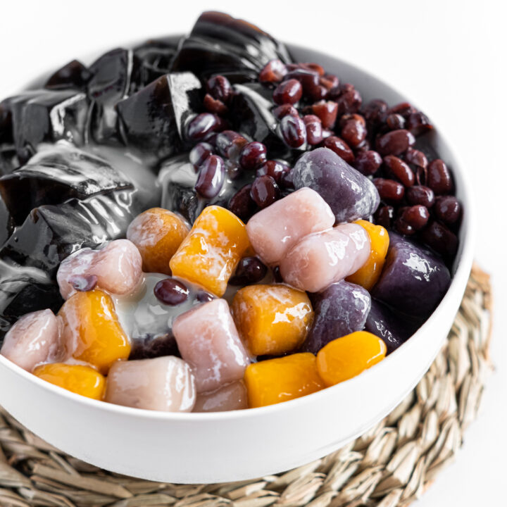 Taiwanese Taro and Sweet Potato Balls Dessert - One Happy Bite