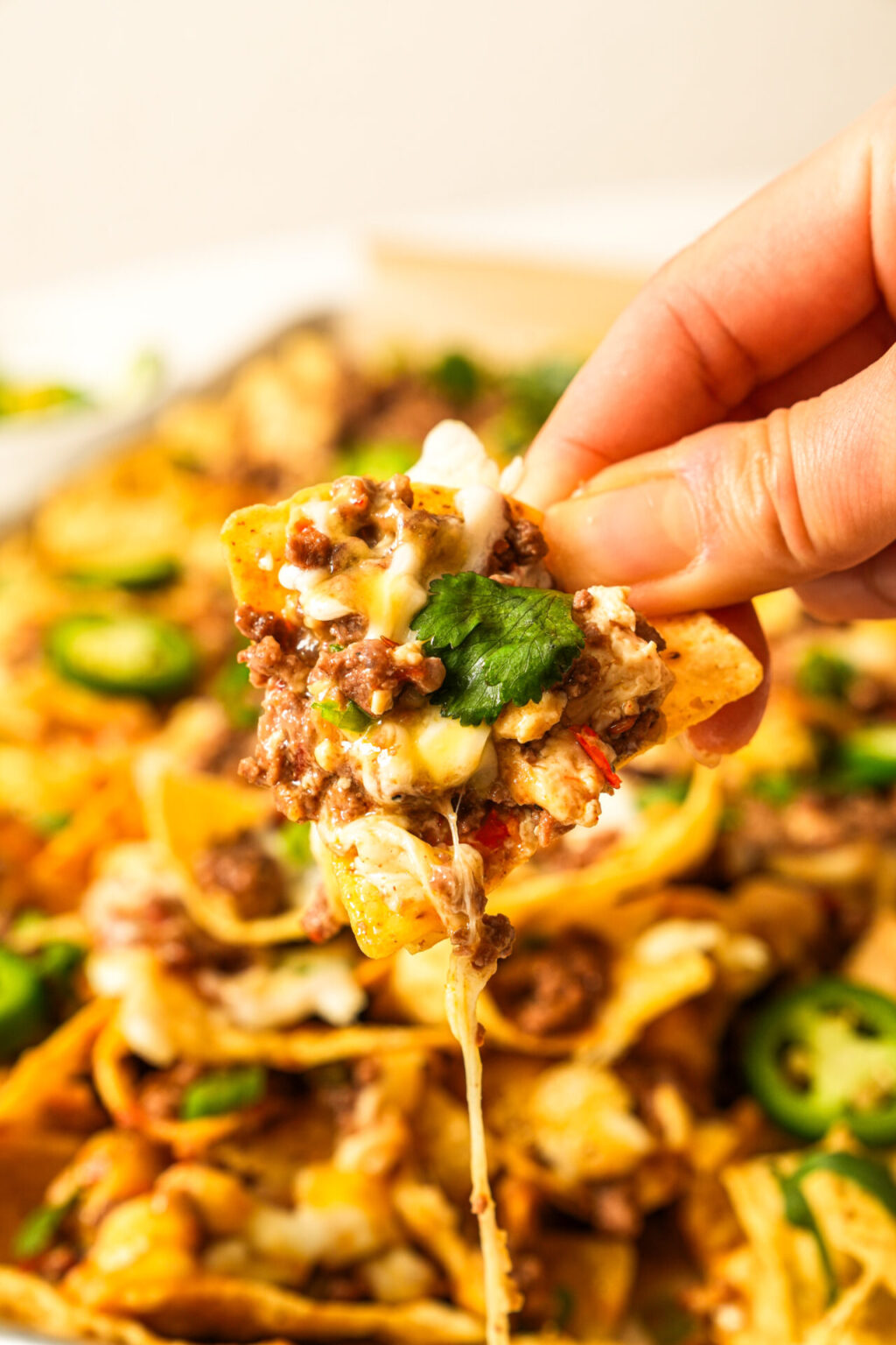 Mapo Tofu No Bake Nachos Recipe - One Happy Bite